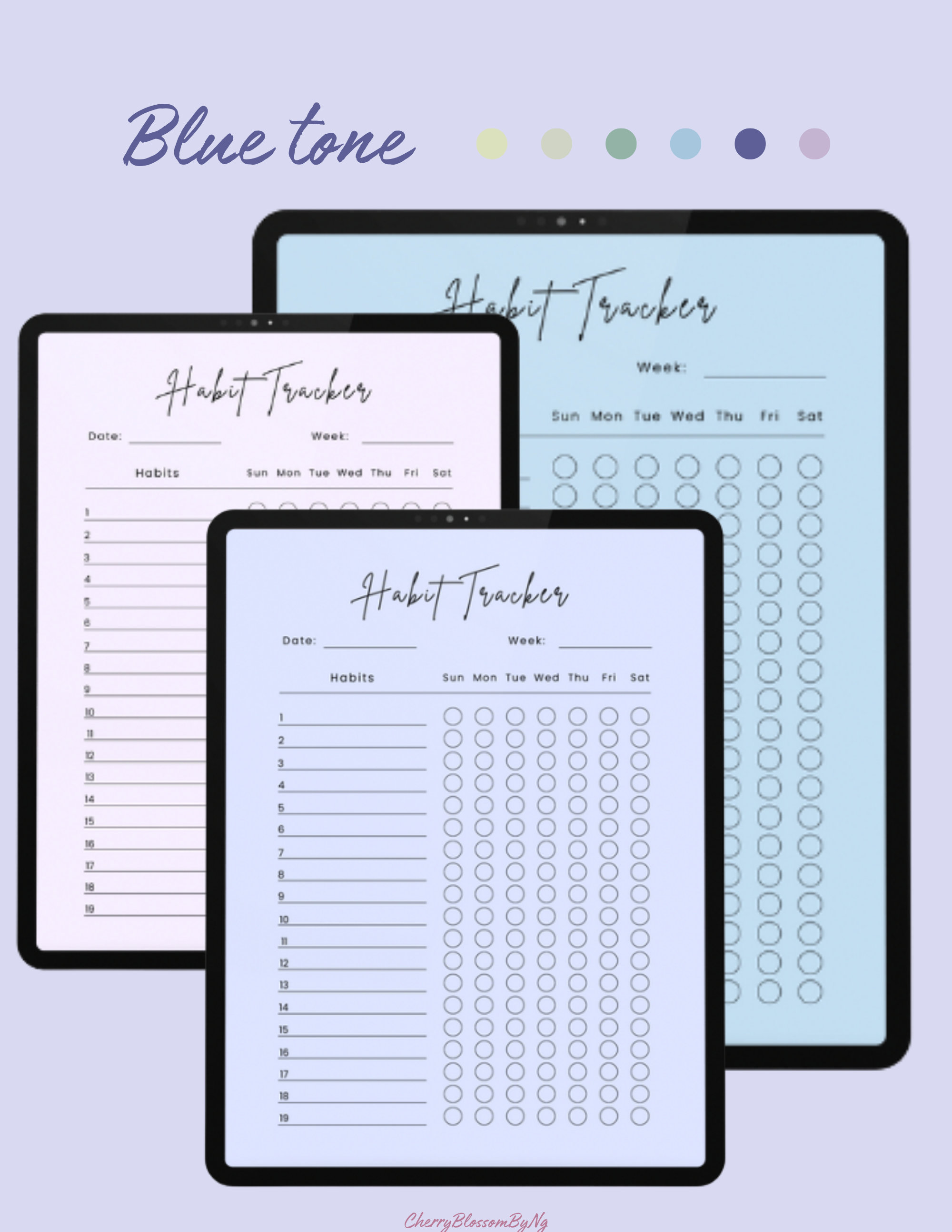 Digital Habit Tracker Template for Goodnote, Notability Minimal Style ...