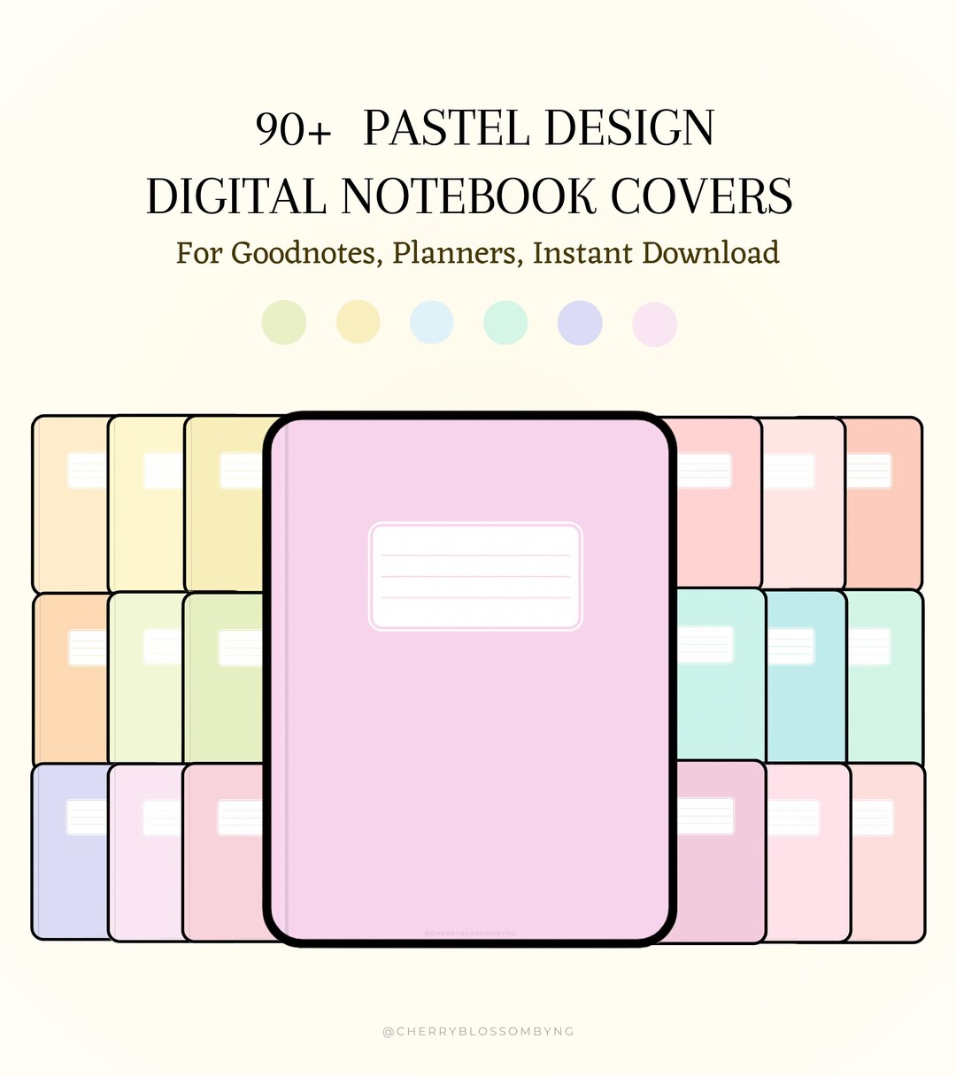 Pastel Digital Notebook Covers: Minimalist Design for Goodnotes (PDF ...