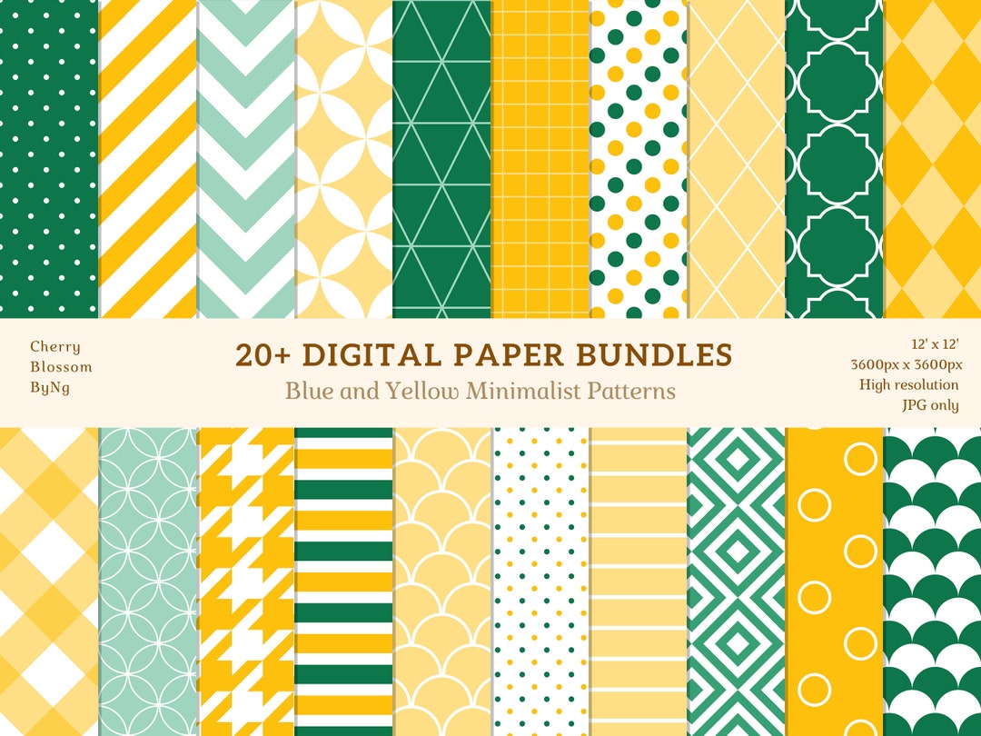 Seamless Green, Blue and White Digital Printable Papers With Polka Dots ...