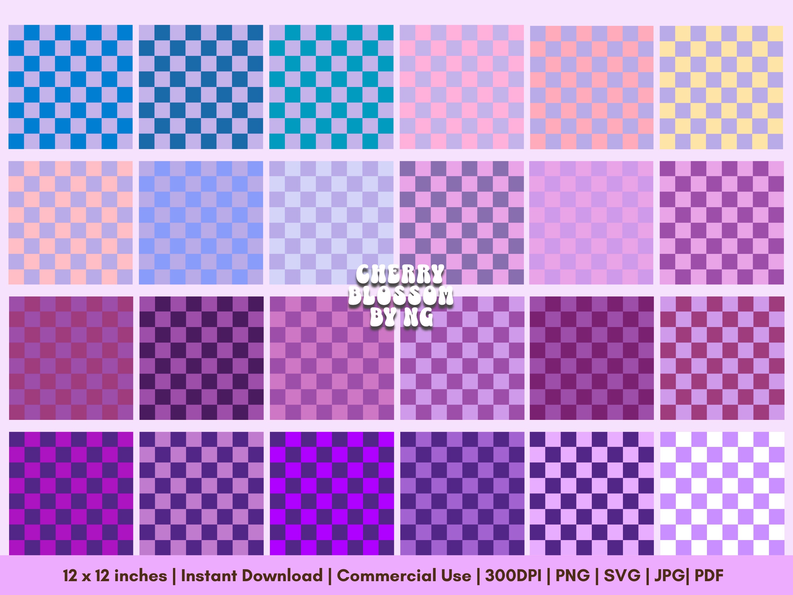 50 Purple Checkerboard Seamless Pattern, Checkered Digital Papers ...