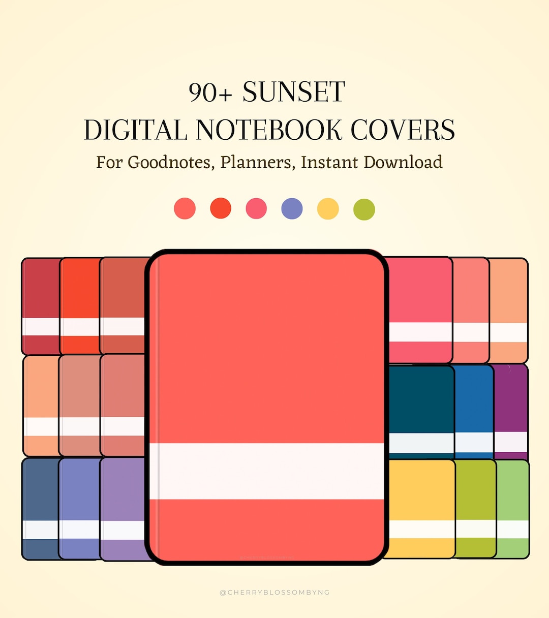 Rainbow Digital Notebook Covers: Minimalist Design for Goodnotes ...