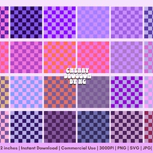 50 Purple Checkerboard Seamless Pattern, Checkered Digital Papers ...
