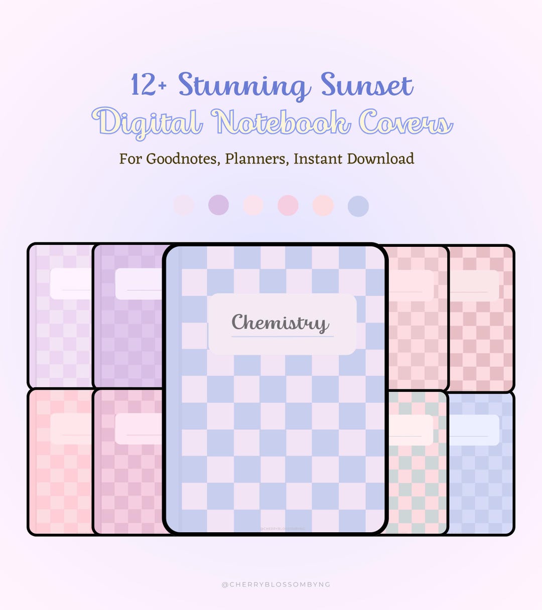 Groovy Checkerboard Digital Notebook Covers: Sunset Colors for ...
