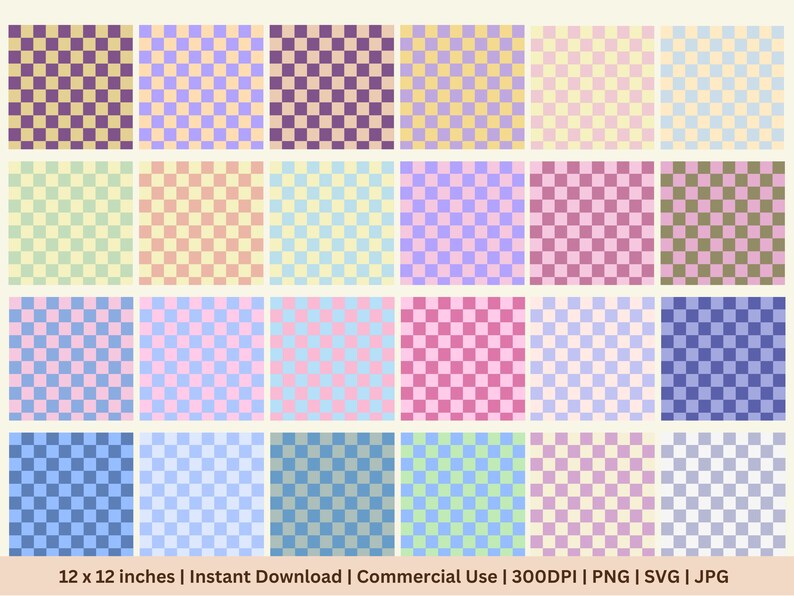 50 Checkerboard Digital Paper Checker Grid Background for - Etsy