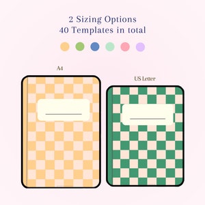 12 Groovy Checkerboard, Rainbow Checks Design Digital Notebook Covers ...