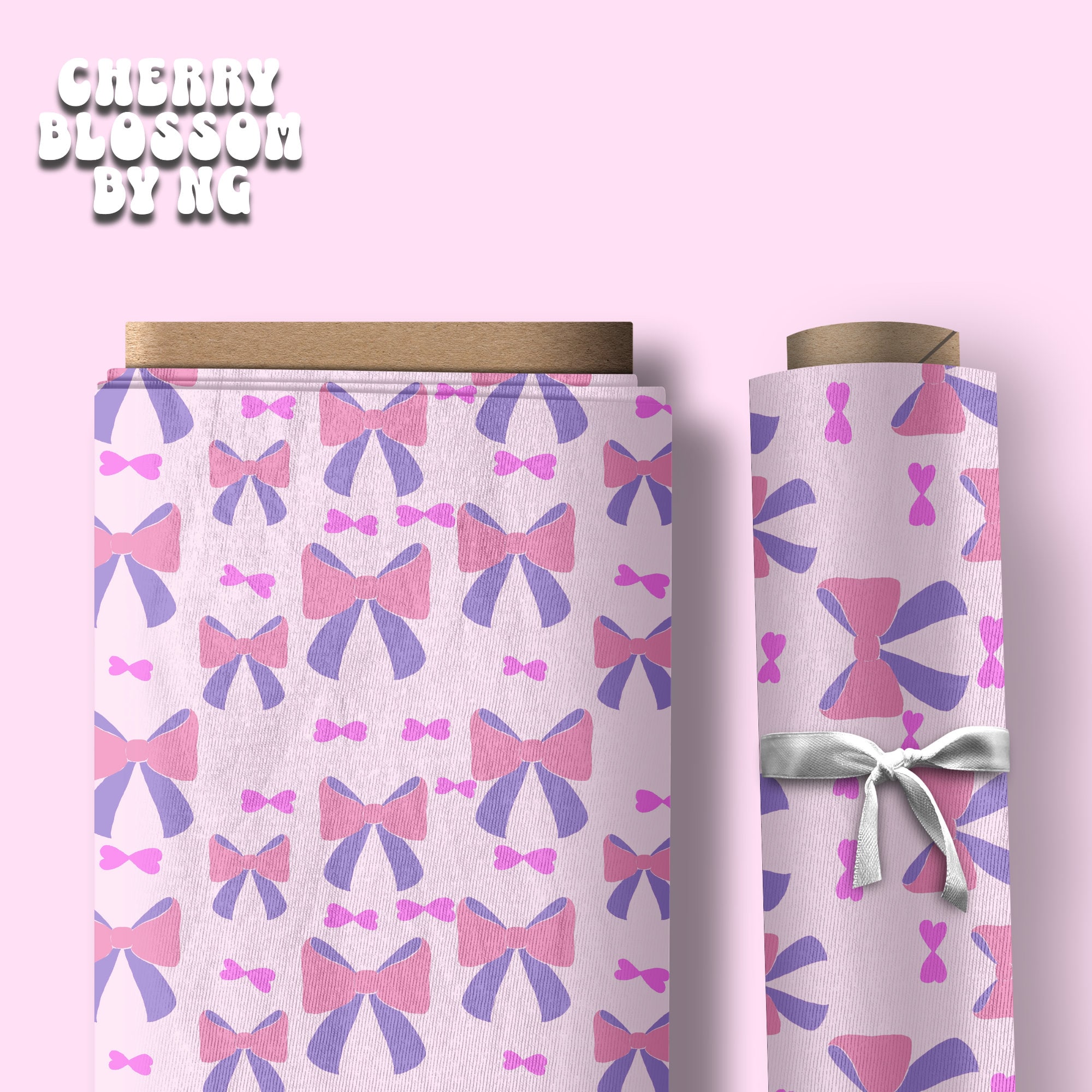 Cute Pink and Purple Bow Seamless Pattern, Seamless Bow File, Seamless ...