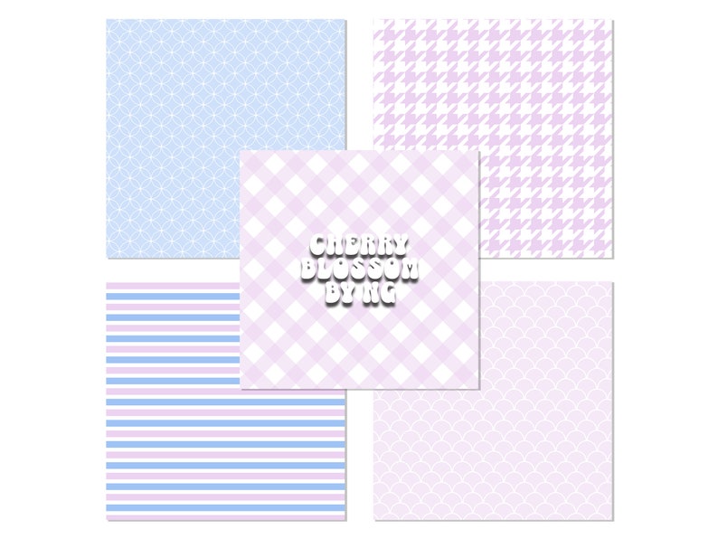 Boho Digital Paper: Blue & Purple Scrapbook Patterns (commercial Use ...