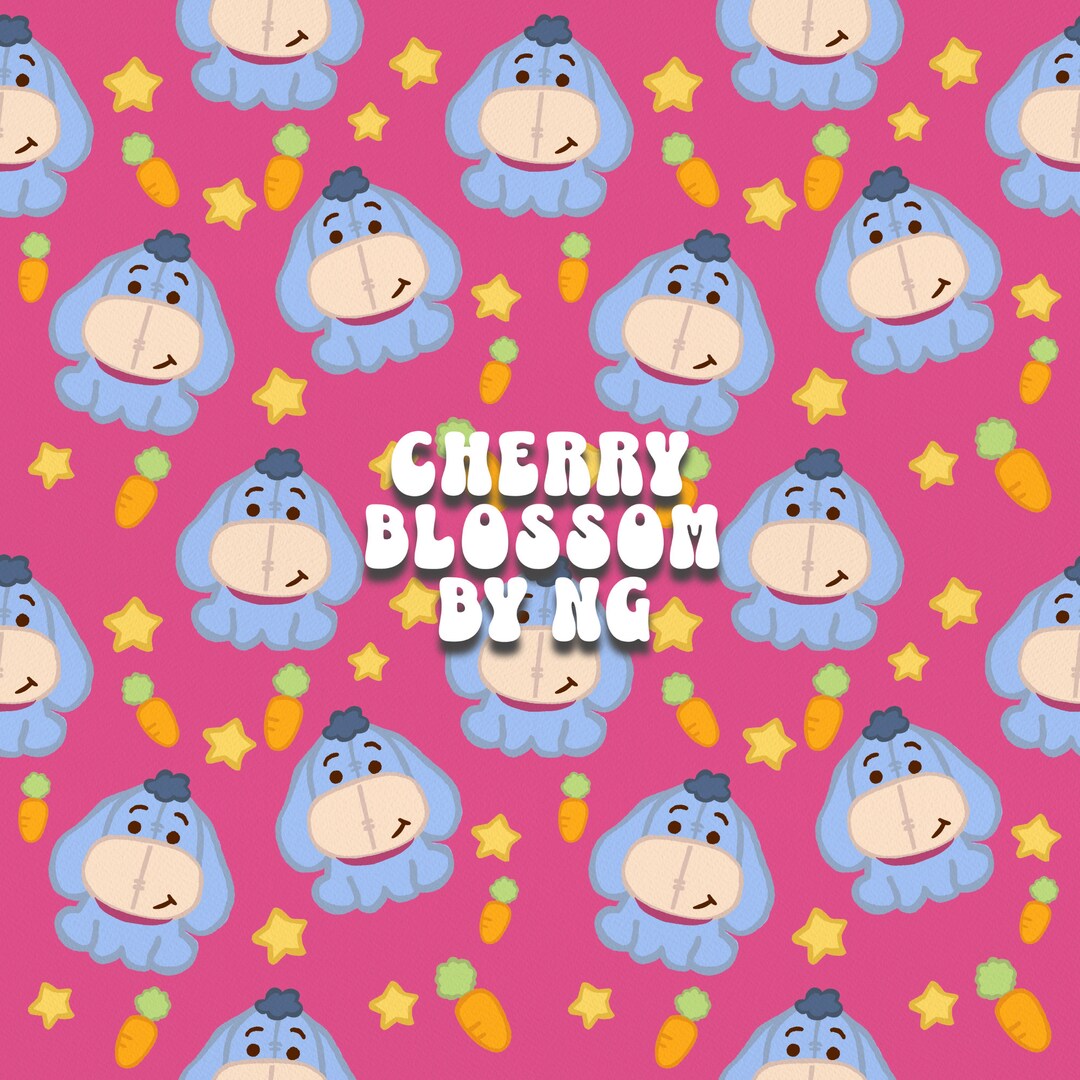 Pink Eeyore Seamless Pattern: Fabric Print, Sublimation (300DPI) - Etsy