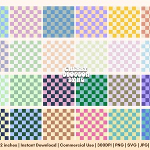 50 Checkerboard Digital Paper Checker Grid Background for Commercial ...