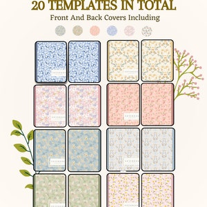 Floral Digital Notebook Covers: Pastel Minimalist Design (digital ...