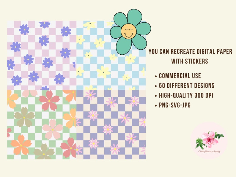 50 Checkerboard Digital Paper Checker Grid Background for - Etsy