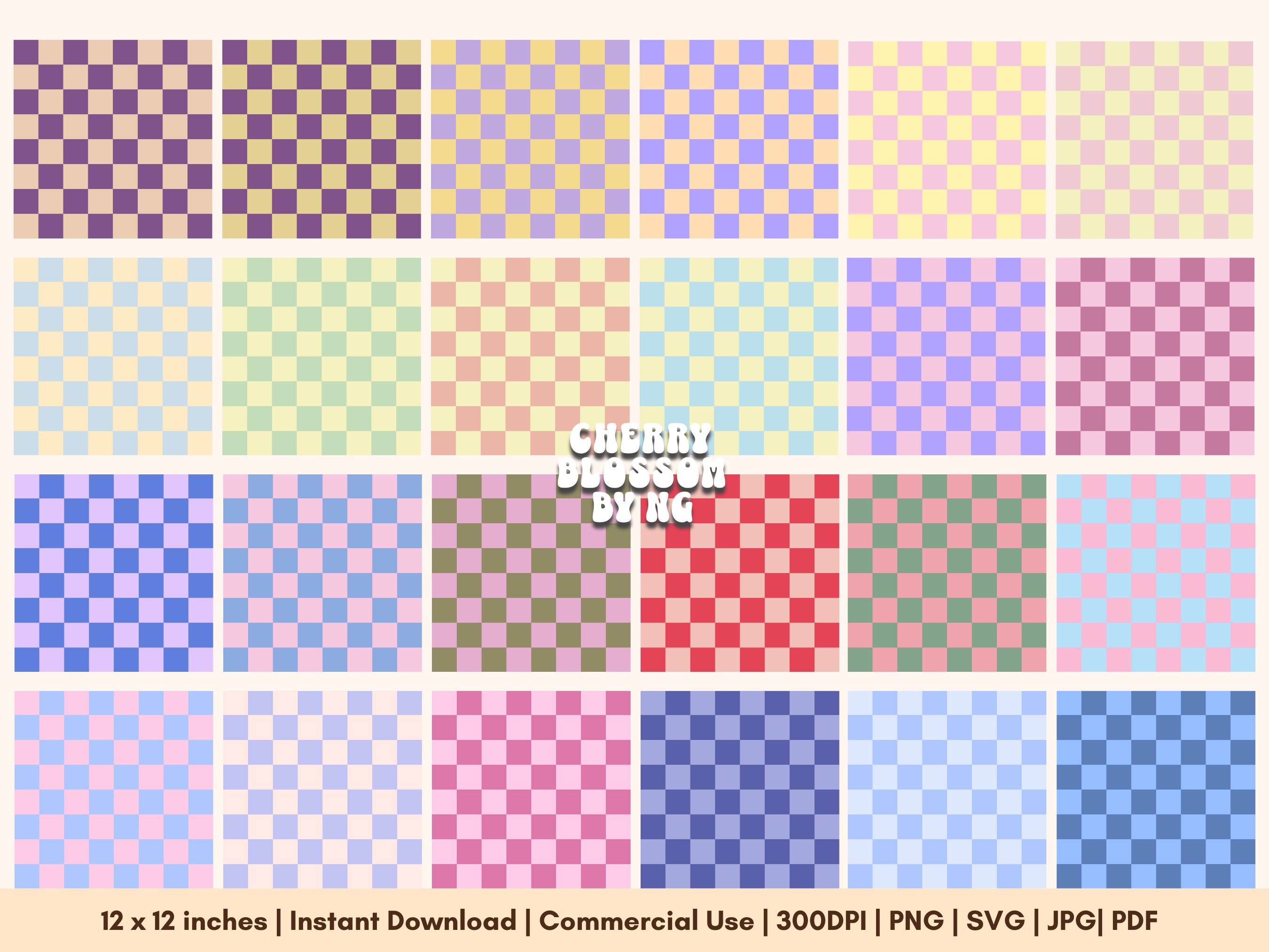 50 Checkerboard Digital Paper Checker Grid Background for Commercial ...