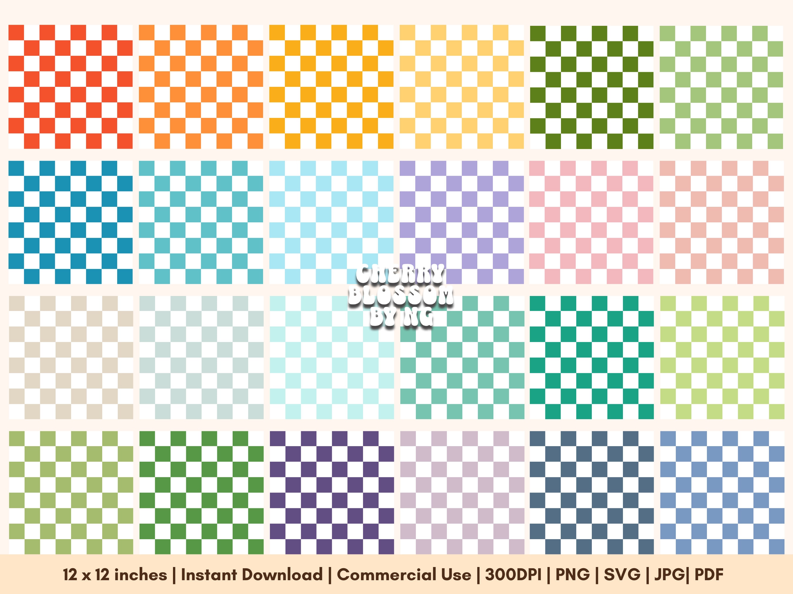 60+ Pastel Checks Digital Paper Retro Checkerboard Geometric Square ...