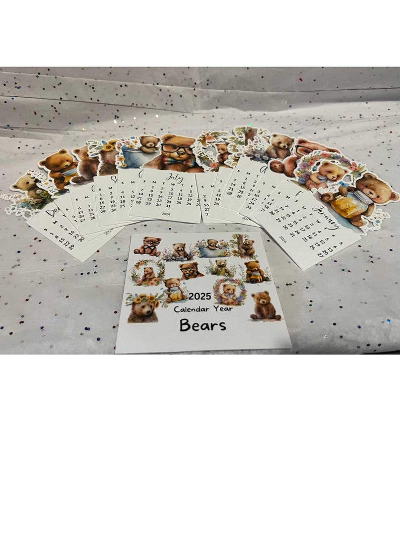 Bear Die Cut Desk Calendar 2025 W/ Stand - Etsy