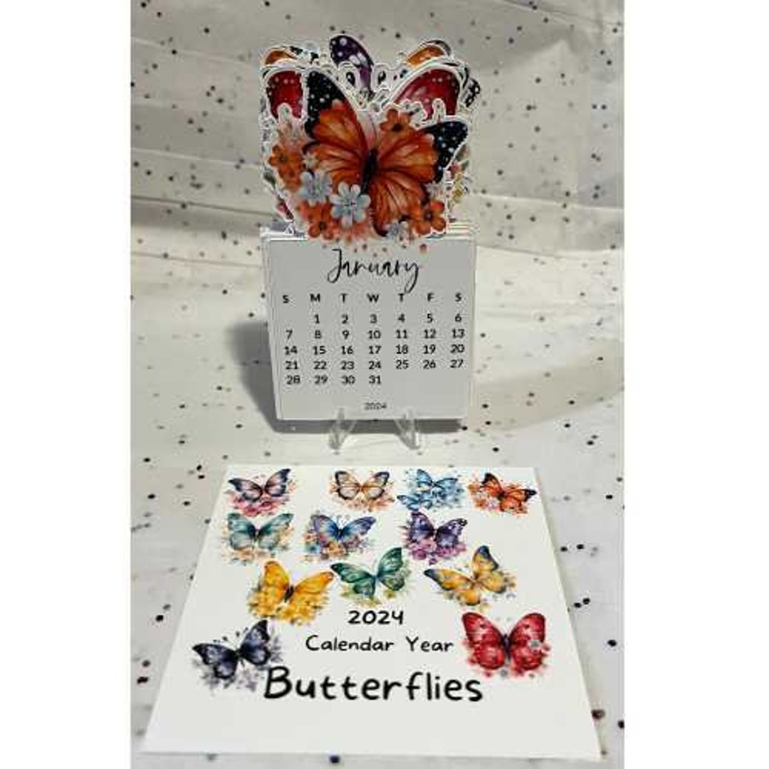 2024 Butterfly Cut Desk Calendar - Etsy