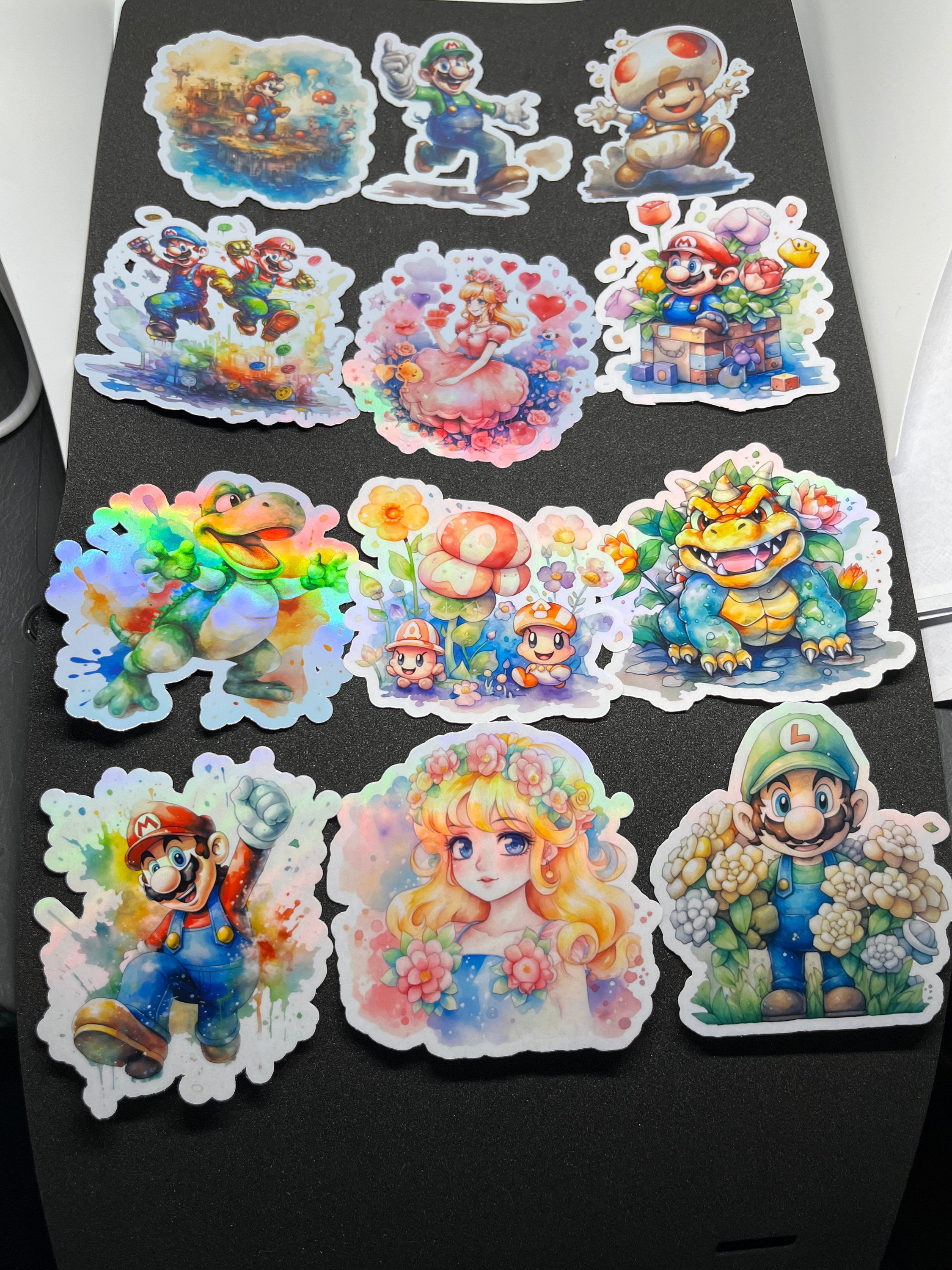 Mario and Characters Stickers- Set of 12 - Etsy