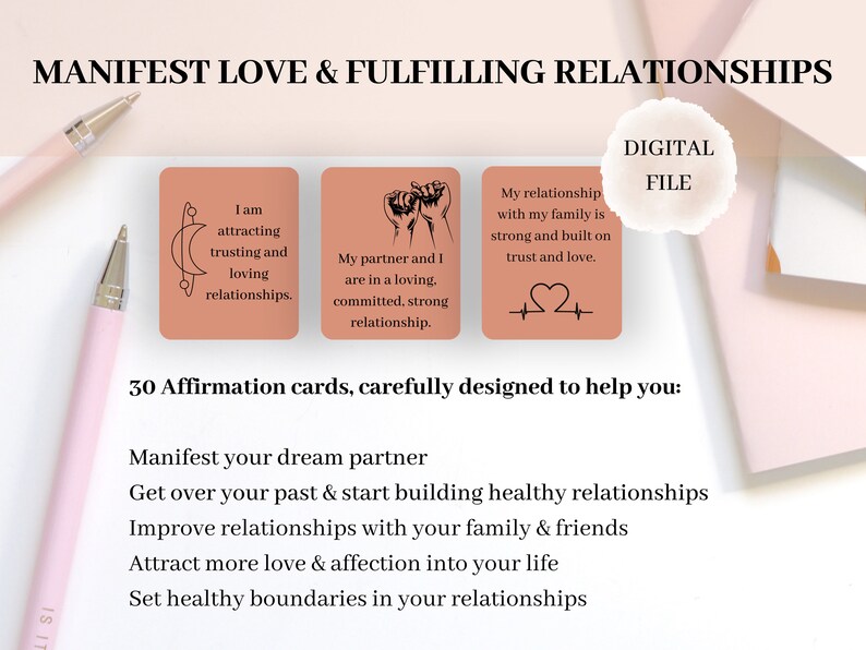 Positive Affirmation Cards for Self-care Printable Self-love Card Deck ...