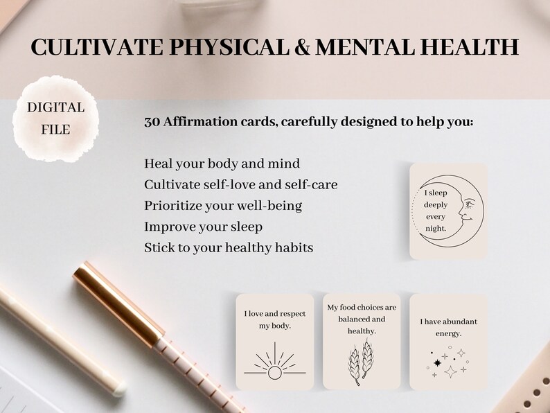 Positive Affirmation Cards for Self-care Printable Self-love Card Deck ...