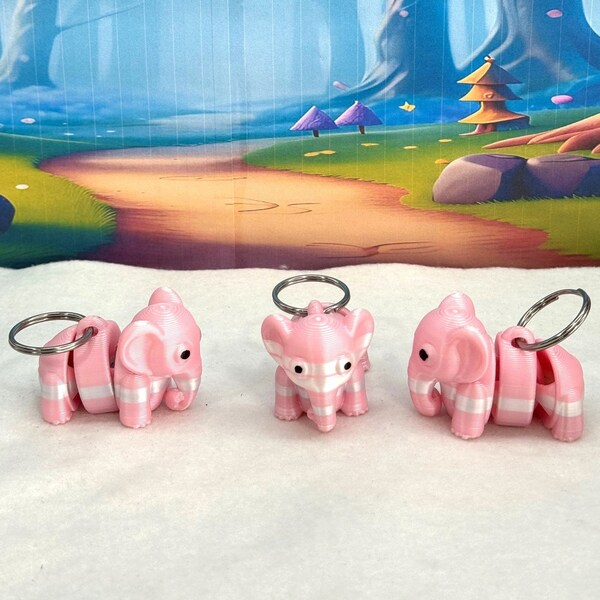 3d Printed Elephant Keychain - Etsy