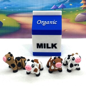 Baby Cow, 3D Printed Articulated Mini Cow With Milk Carton, Fidget Toy ...