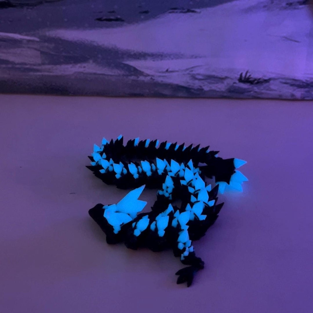 Articulated Glow in the Dark Crystal Dragon, Glow in the Dark Black and ...