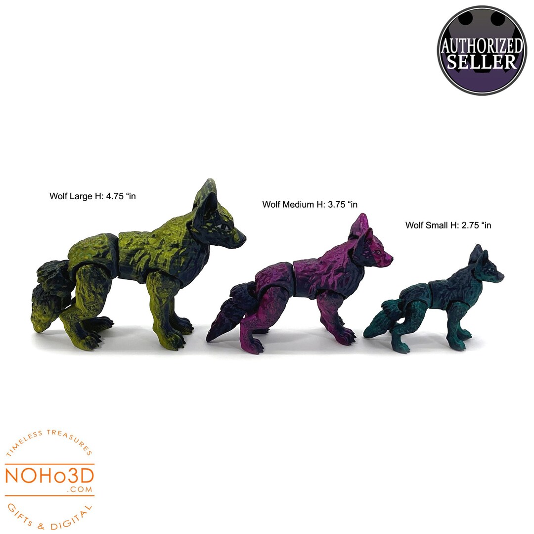 Articulated Wolf Unique Articulated 3D Printed Wolf Flexible Poseable ...
