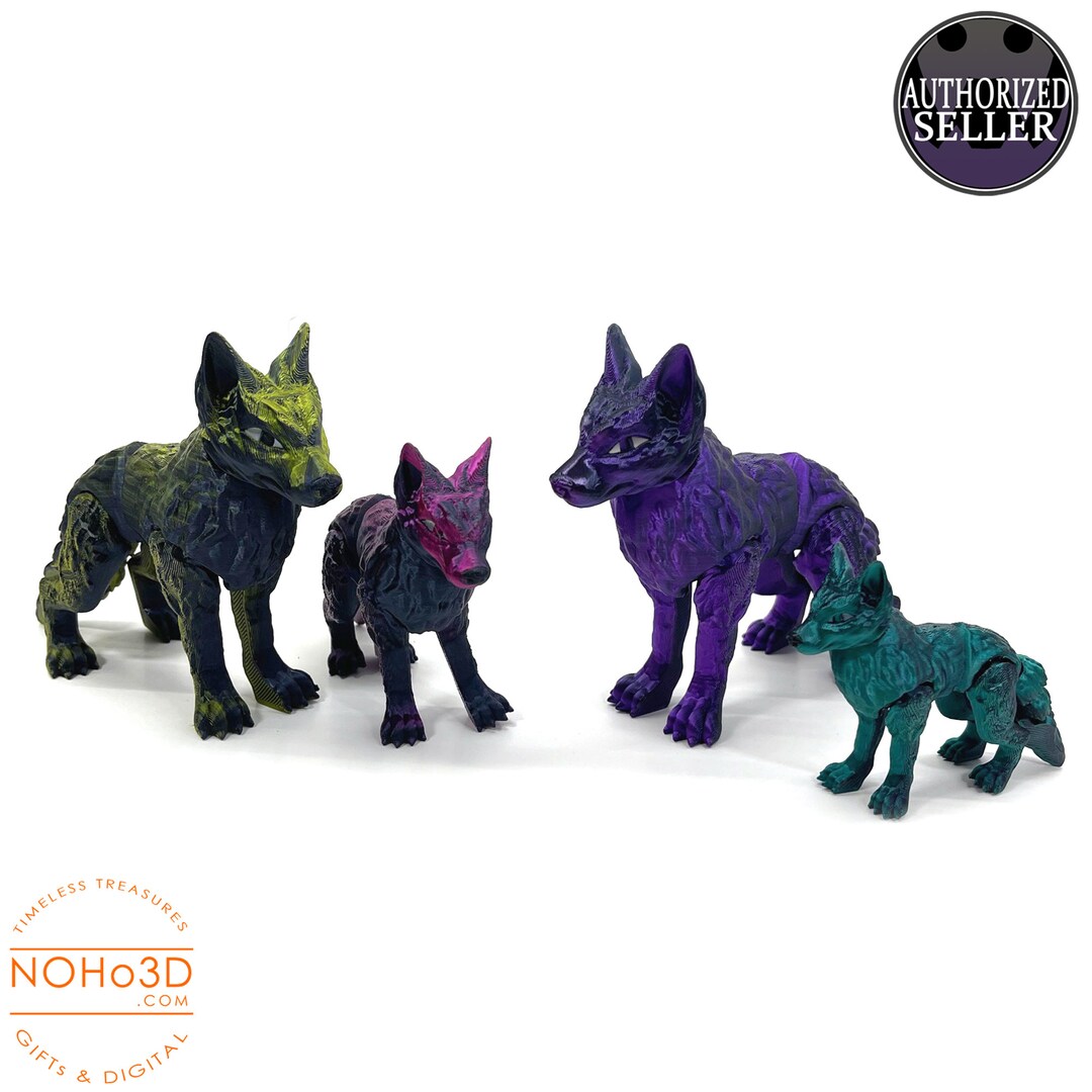 Articulated Wolf Unique Articulated 3D Printed Wolf Flexible Poseable ...