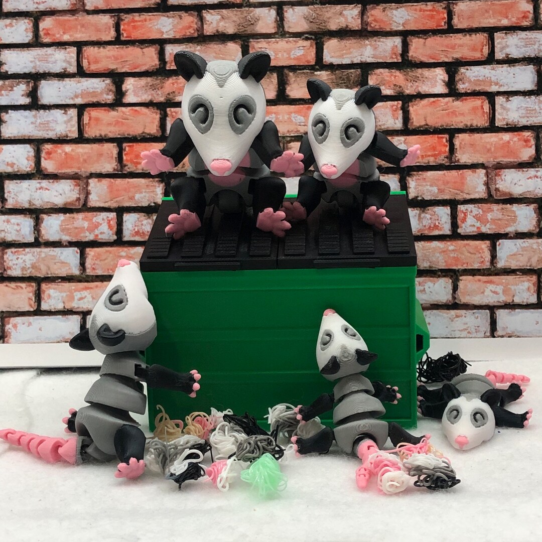 Articulated Opossum With Optional Dumpster, 3D Printed Possum Toy ...