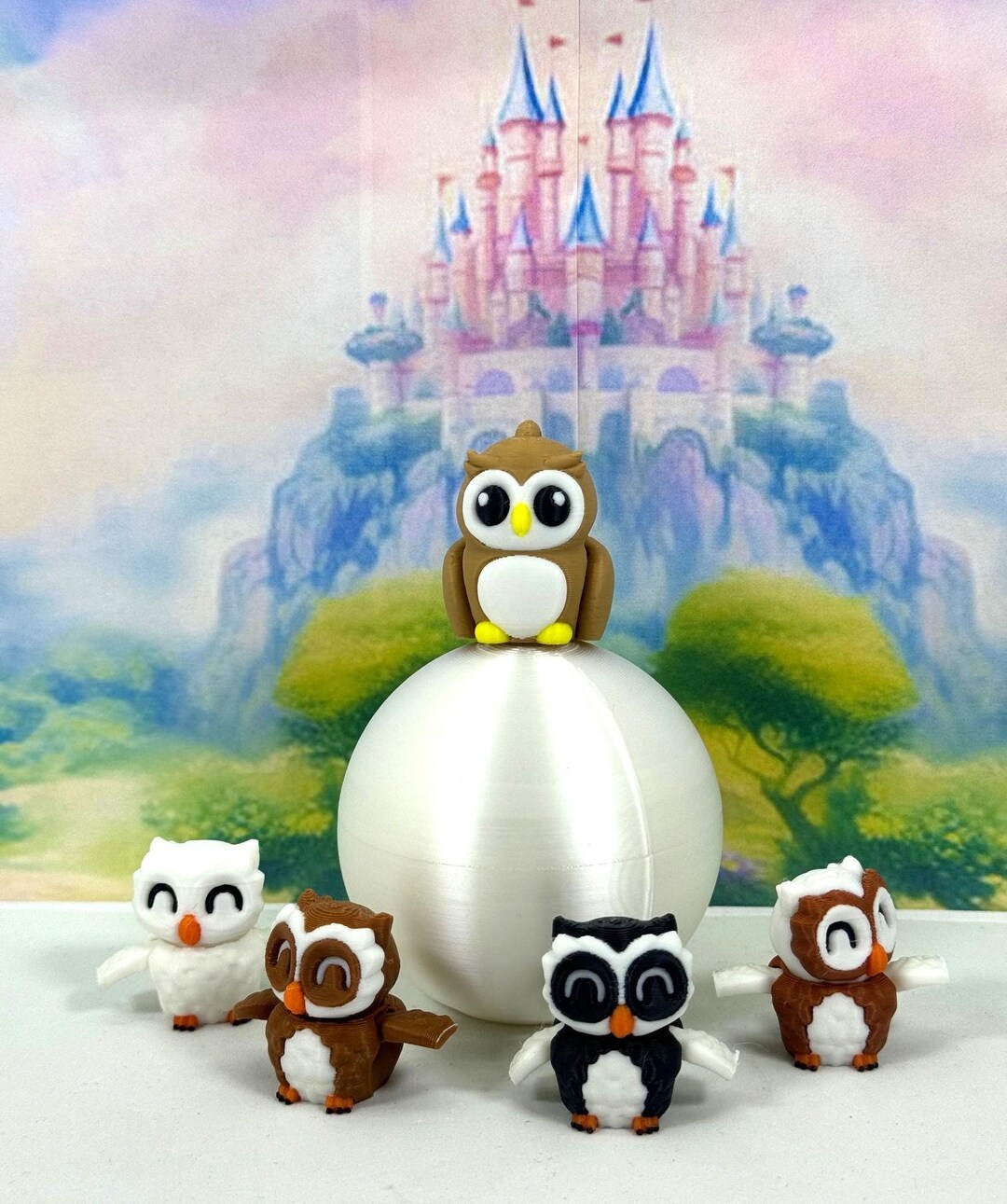 Mini Owl, 3D Printed Baby Owl Wiggly Pal 5 PCS 3D Print Fidget Toy ...