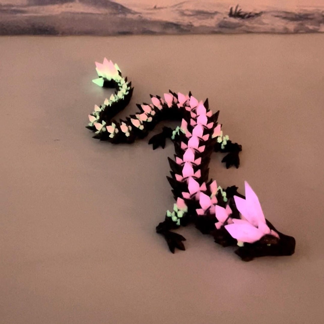 Articulated Glow in the Dark Crystal Dragon, Glow in the Dark Black and ...