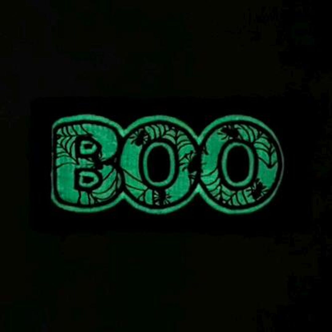 Glow in the Dark - BOO Patch With Spiders and Webs - Etsy