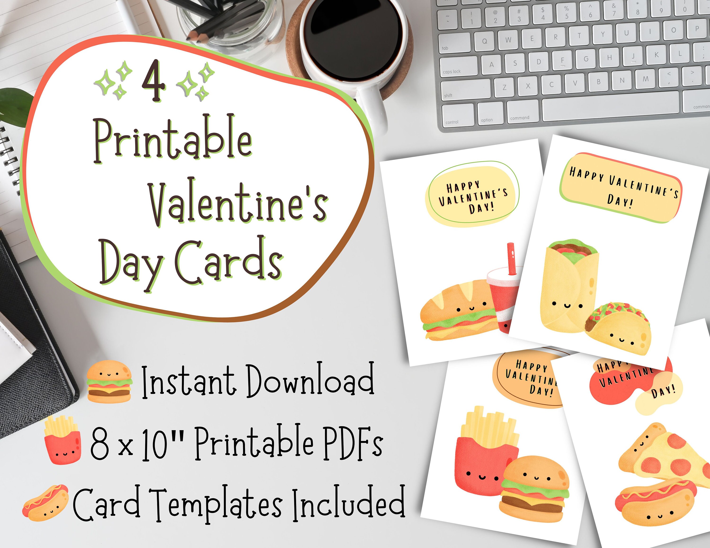Happy Valentine's Day Cards | Instant Download | Printable PDF ...