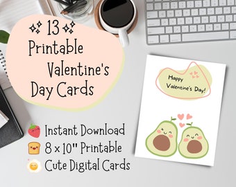 Happy Valentine's Day Cards | Instant Download | Printable PDF ...