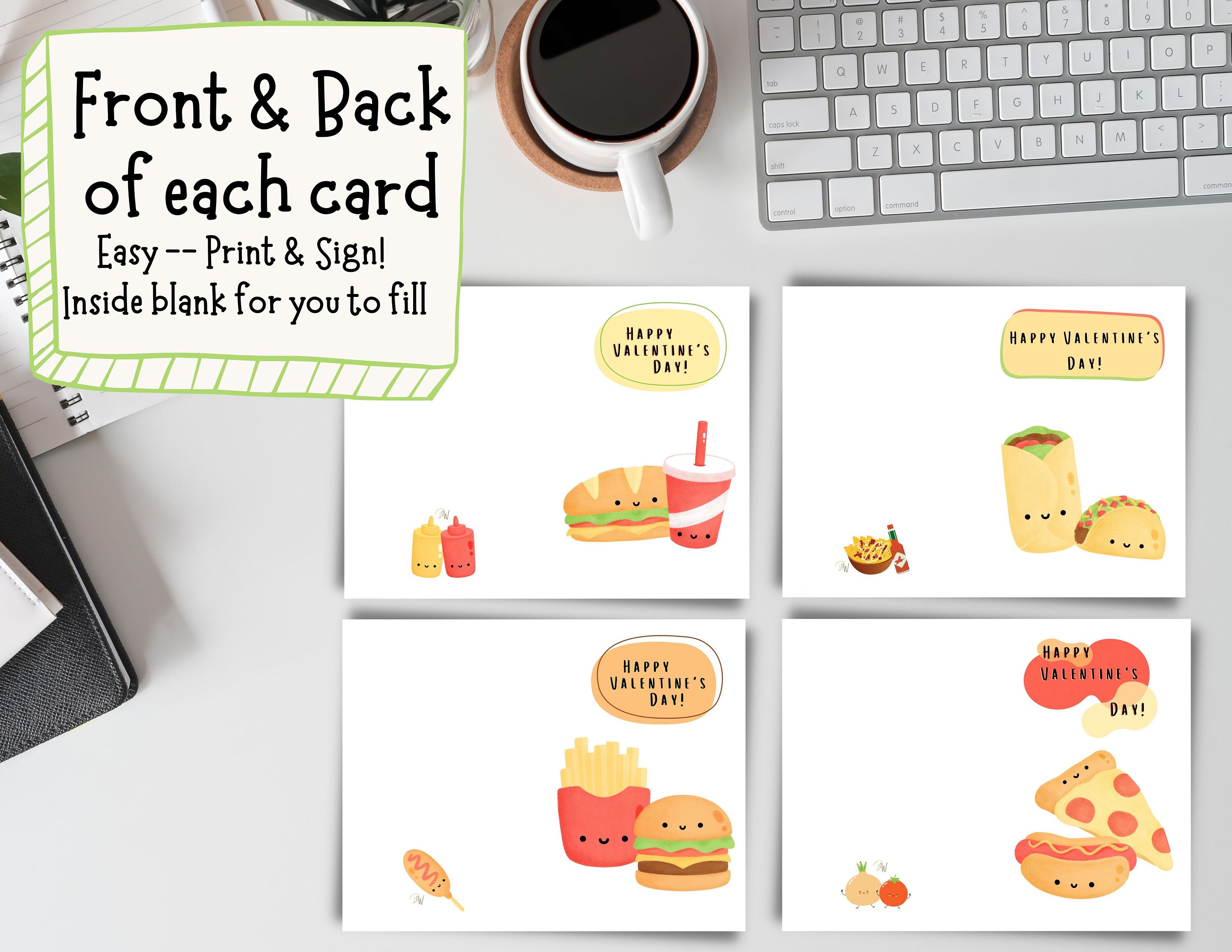 Happy Valentine's Day Cards | Instant Download | Printable PDF ...