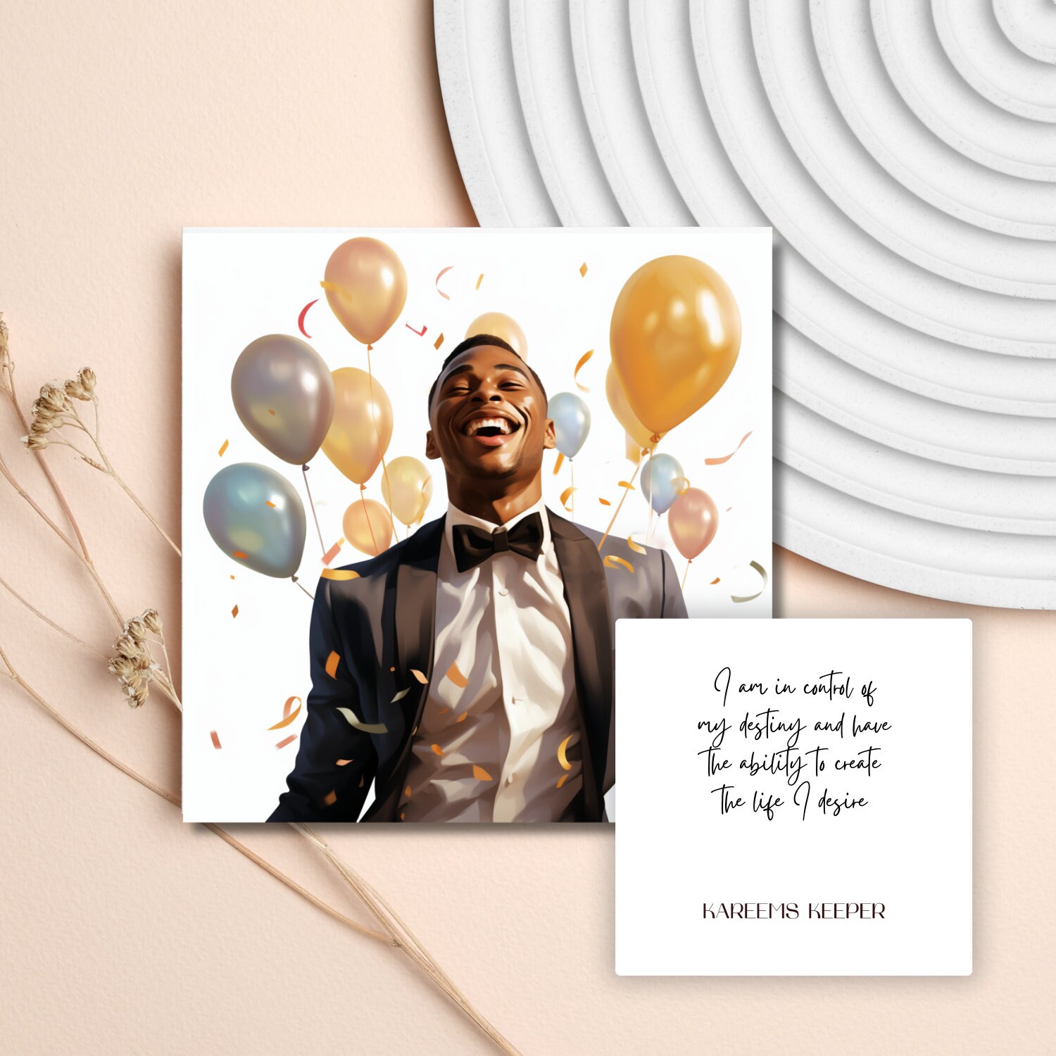 Black Man Greeting Cards, Greeting Card, Cards for Black Men, Black ...