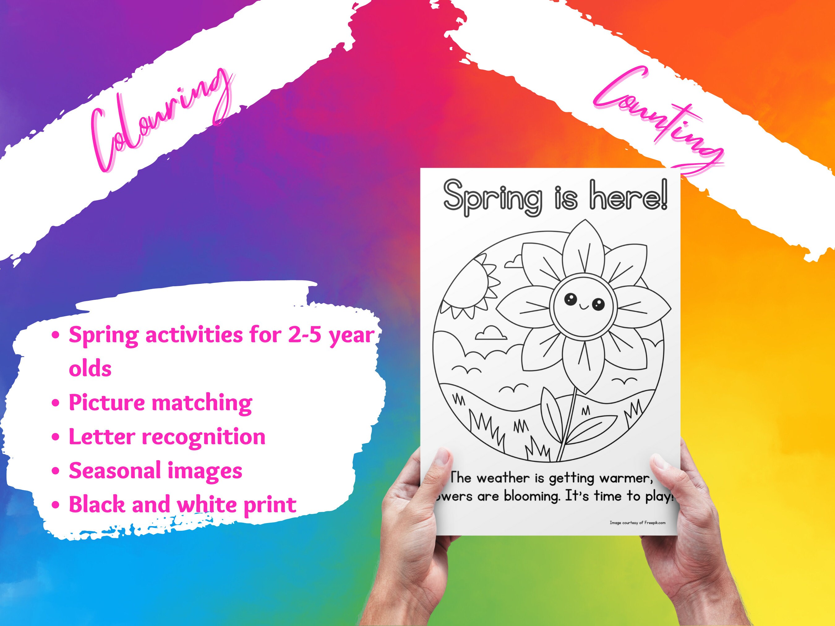 Printable Spring Activity Sheets, UK & US Spellings, Spring Colouring ...