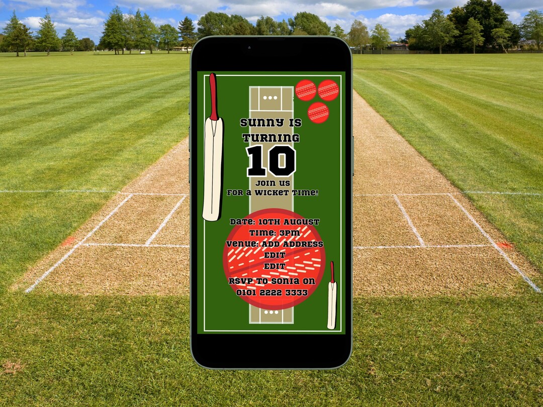 Cricket Birthday Party Invitation for Phone: DIY Canva Template ...