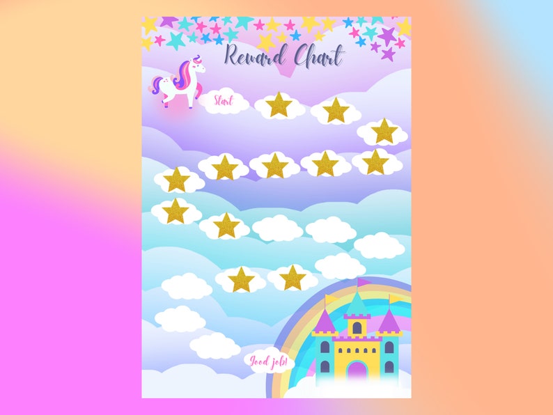 Printable Unicorn Reward Chart, Personalised Behaviour Chart, Behaviour ...