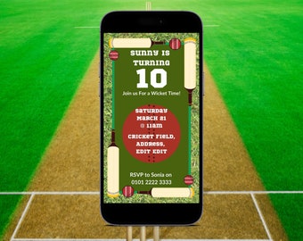 Cricket Party Birthday Invitation, Printable Cricket Invite Template ...