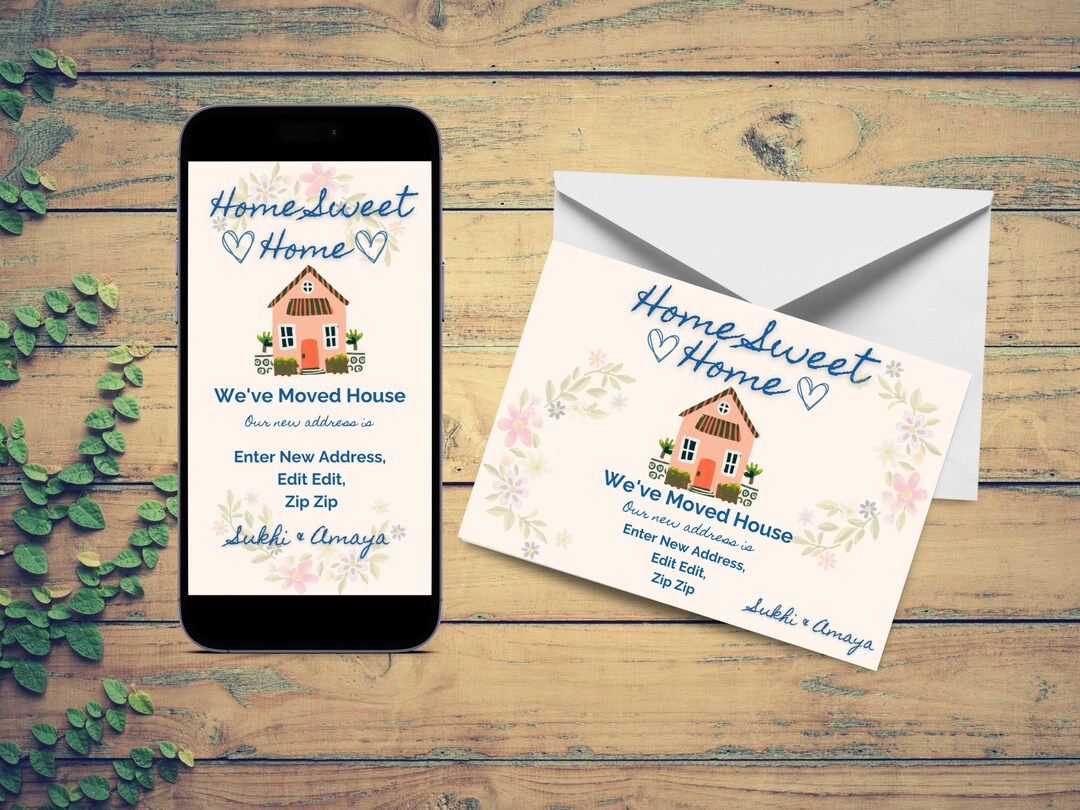 Digital Change of Address Announcement and Printable Postcard, We've ...