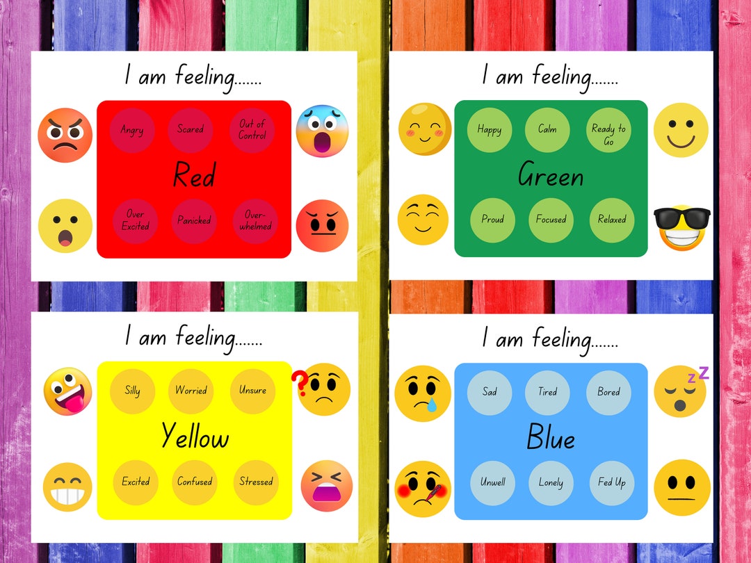 Printable Emotions and Feelings Posters, Colours and Emotions for Kids ...