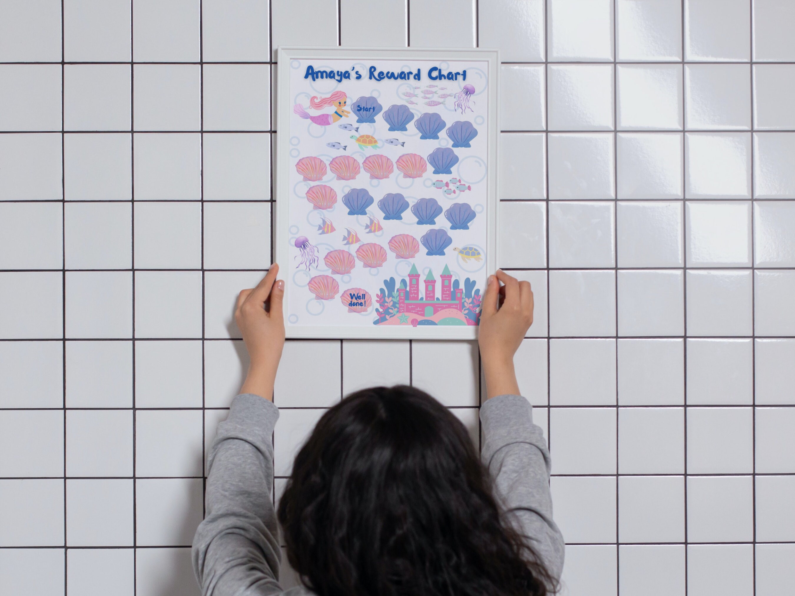Printable Mermaid Reward Chart, Personalised Behaviour Chart, Behaviour ...