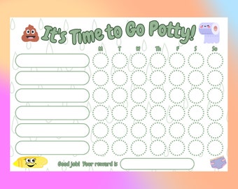 Potty Training Chart, Potty Chart for Kids, Potty Training Sticker for ...
