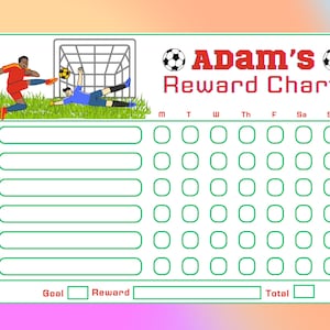 Football Theme Reward Chart, Printable and Personalised Behaviour Chart ...