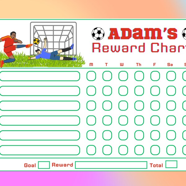 Football Reward Chart Printable - Etsy