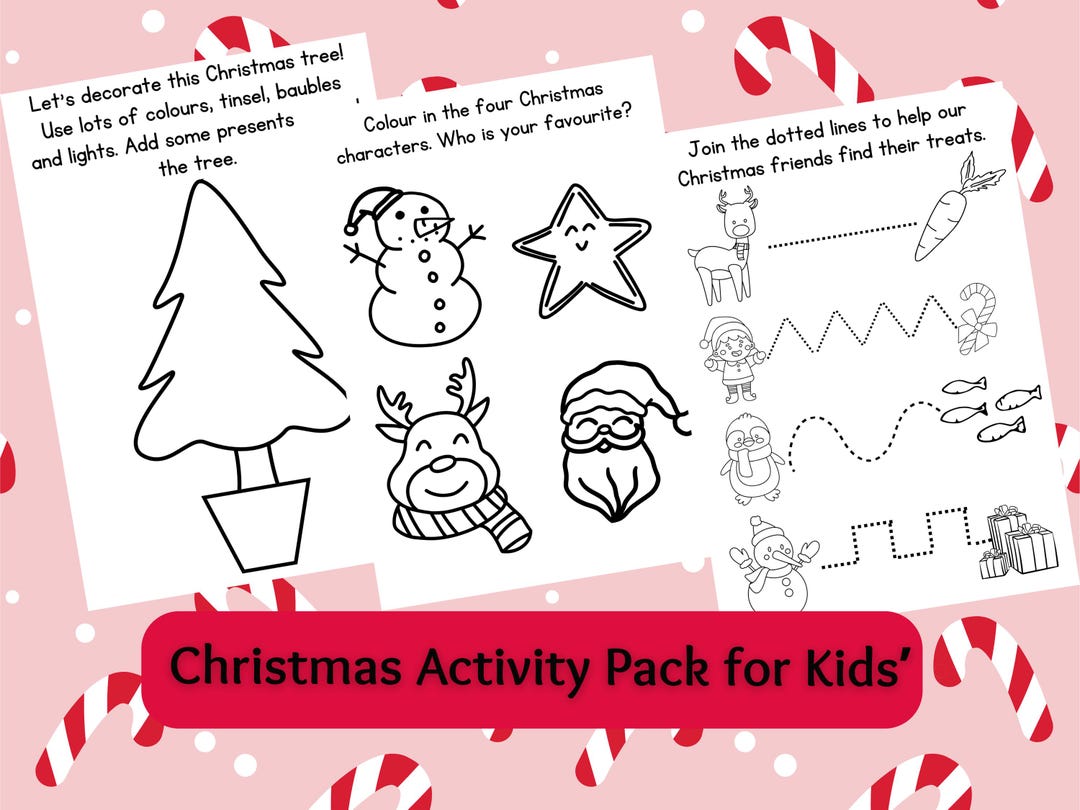 Christmas Activities for 3 to 5s, UK & US Spellings, Printable ...