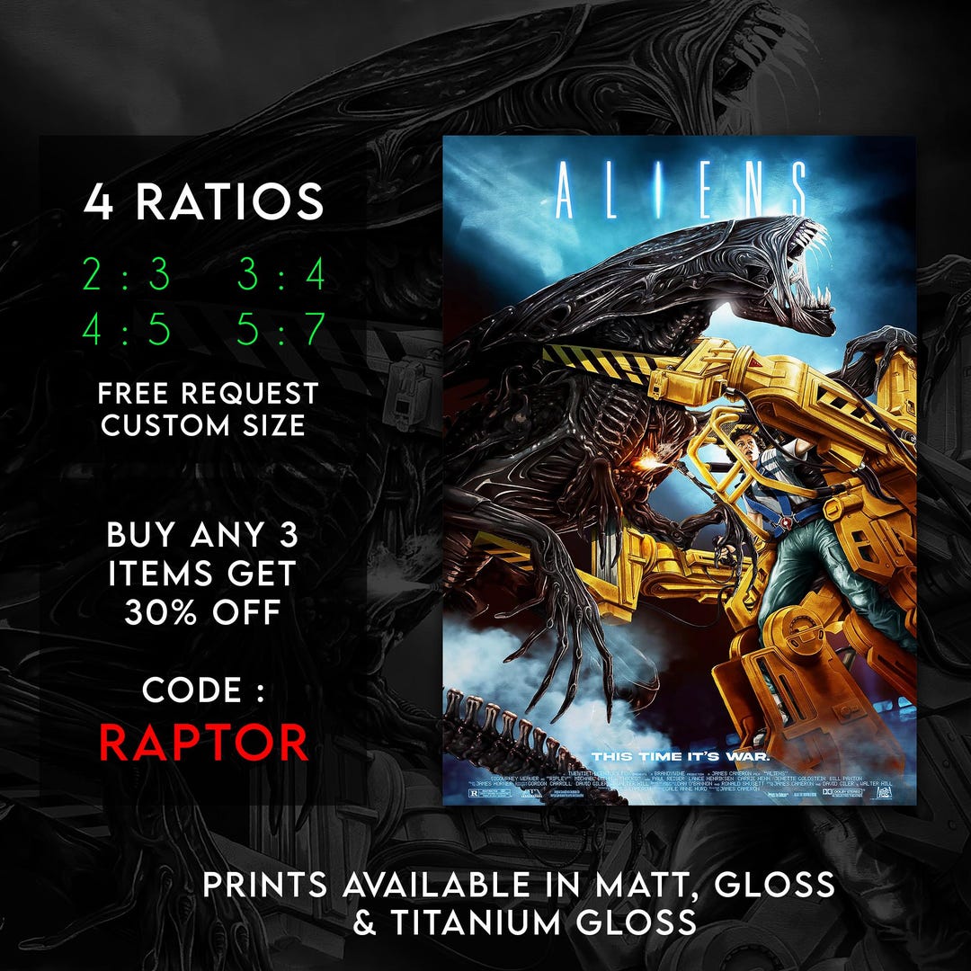 Aliens Digital Download Poster Art Print High Res JPG Ellen Ripley ...