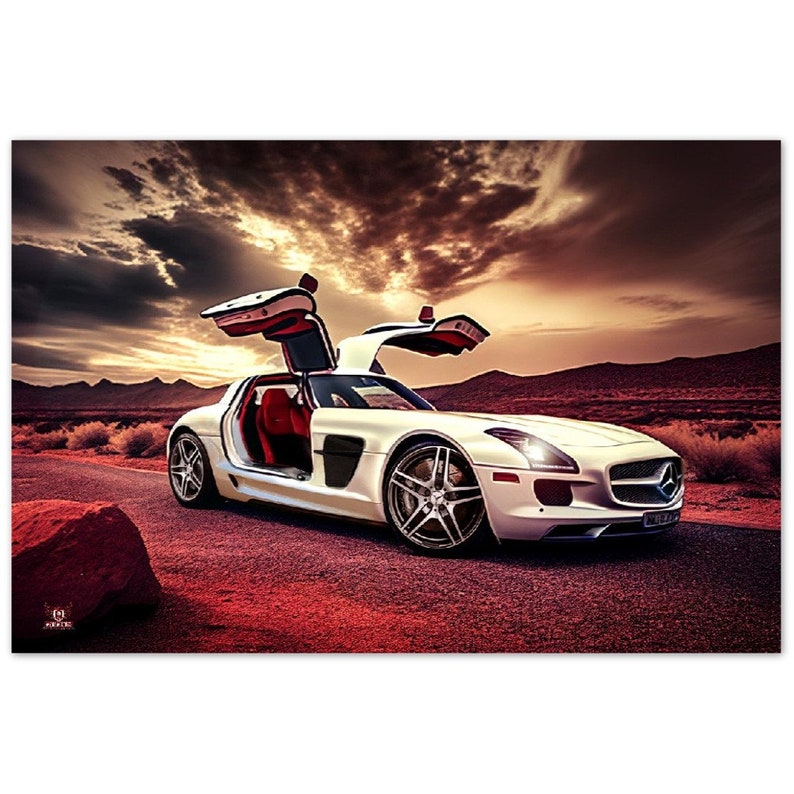 Mercedes Benz SLS Gullwing Inspired Wall Art - Aluminum Print - Etsy