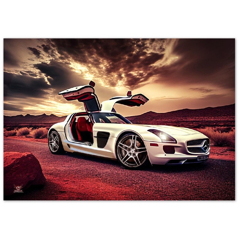 Mercedes Benz SLS Gullwing Inspired Wall Art - Aluminum Print - Etsy