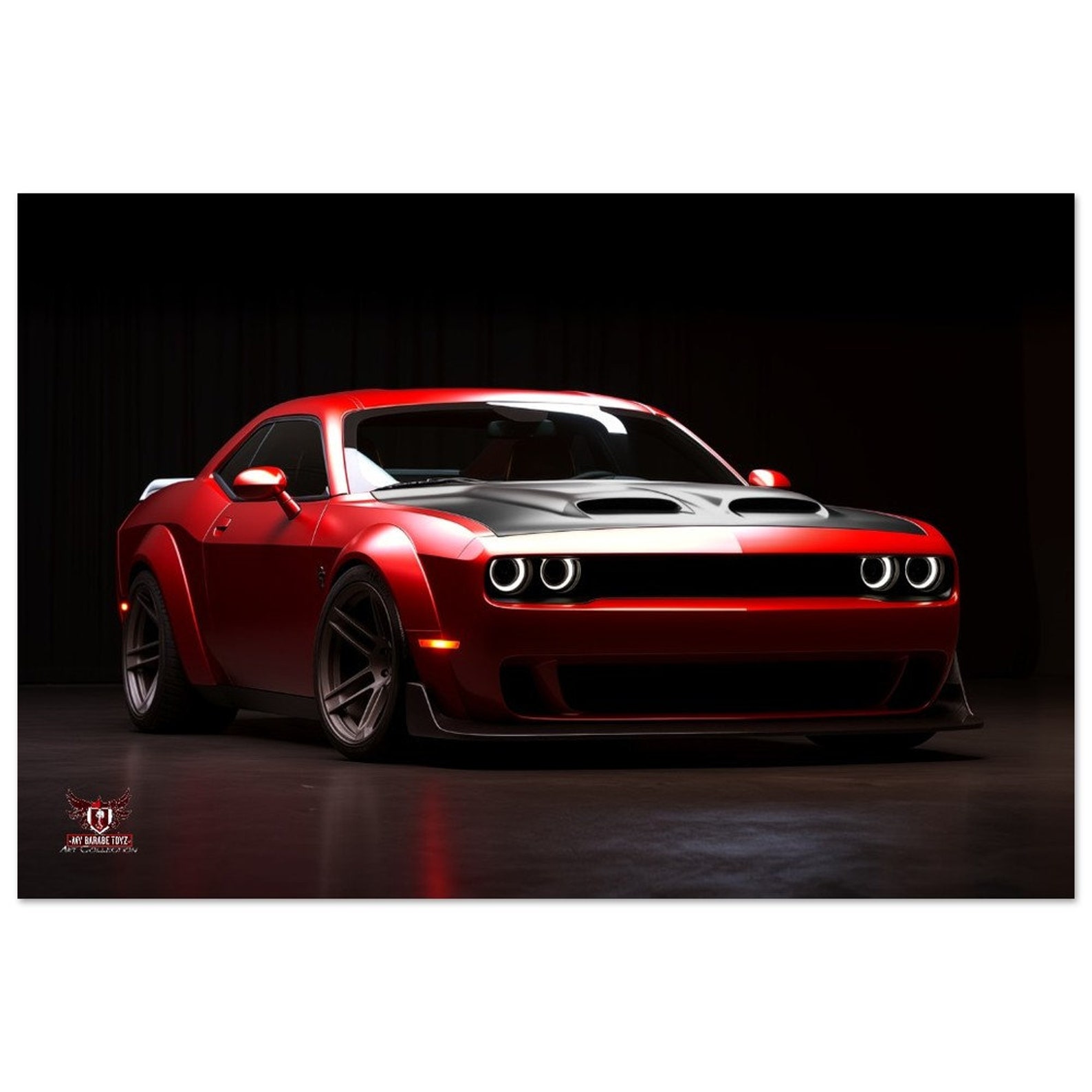 Custom Challenger SRT Hellcat Inspired Wall Art - Etsy